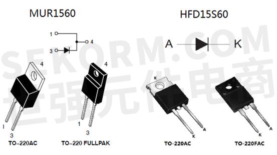 【经验】pin-to-pin替代MUR1560的国产极快恢复二极管HFD15S60，成本降低30%
