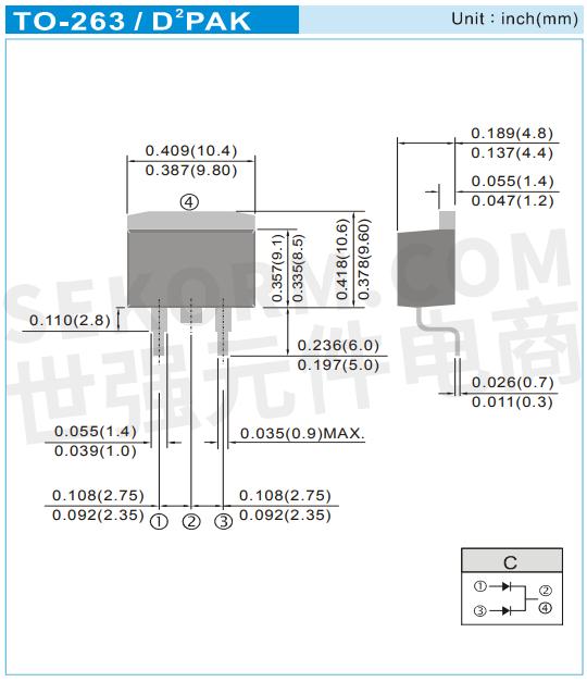 【产品】45V/10A超低正向压降肖特基整流器SBM1045VDC，采用TO-263封装