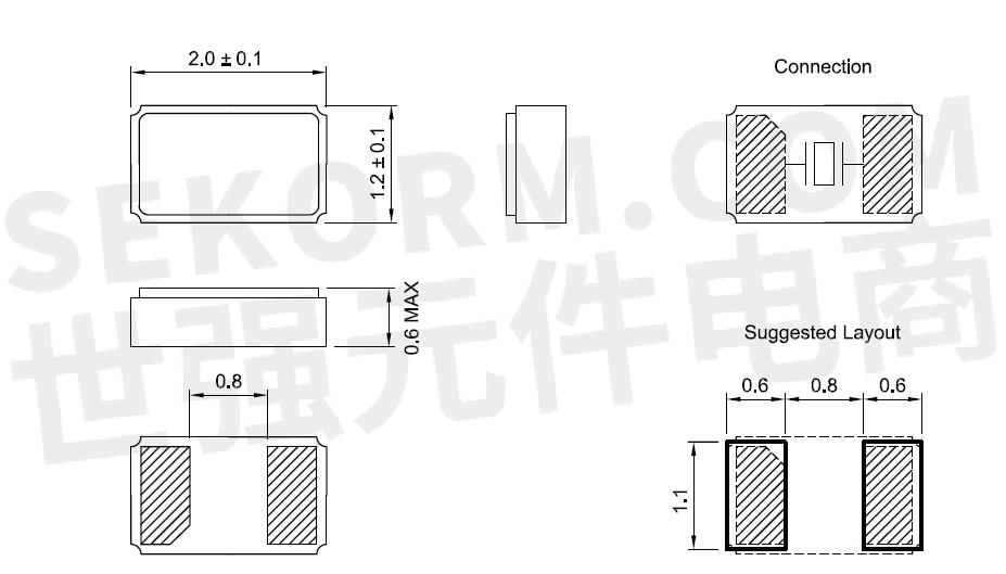 【产品】超小尺寸SMD 2012贴片32.768kHz晶振7R系列，基频振荡模式