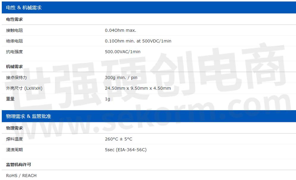 【产品】符合RoHS/REACH标准的电池配套连接器，最高可支持7A的电池充电和放电电流