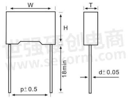 【产品】负电容量温度系数的CBB82B双面金属化聚丙烯膜电容器，容量范围从0.001uF到 0.47