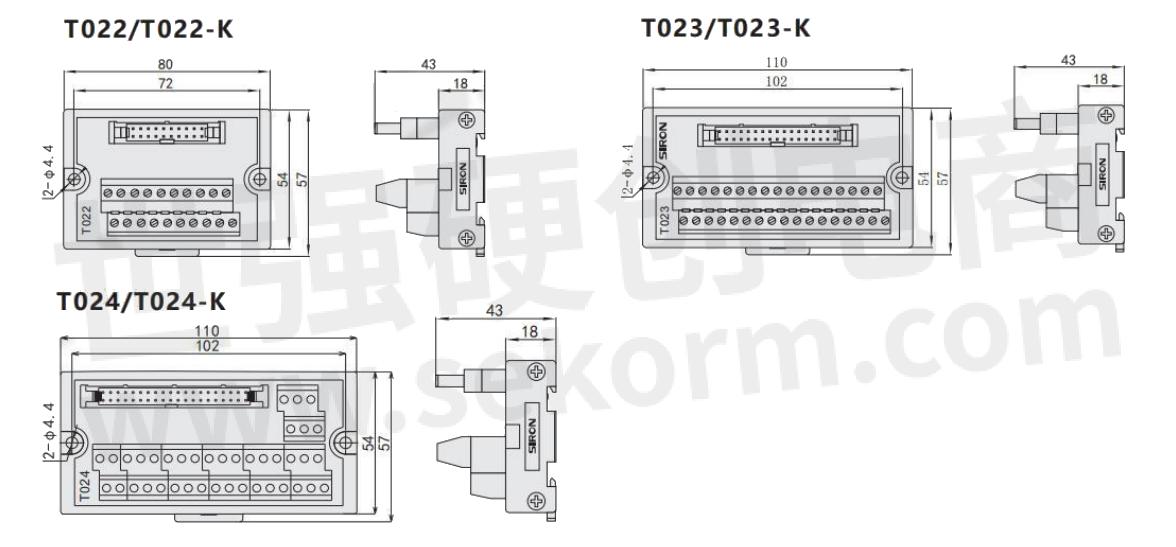 【产品】额定输入1A@DC24V的胜蓝电气欧式通用20/34/40位端子台，可安装在标准35mm的D