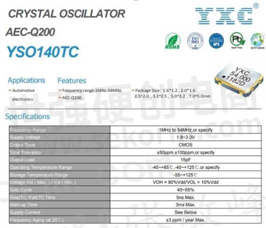 【选型】用于汽车电子及GPS的车规晶振选型推荐：具有高精度、高可靠性、抗震性特点-