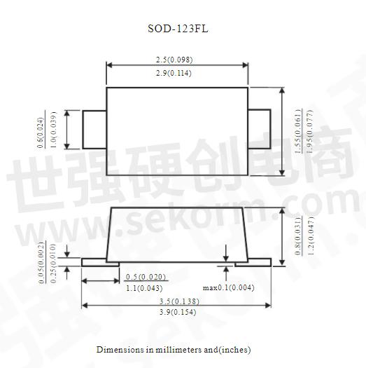 【产品】采用SOD-123FL封装的肖特基整流器DSK22~DSK220，具有低正向压降和高浪涌能力