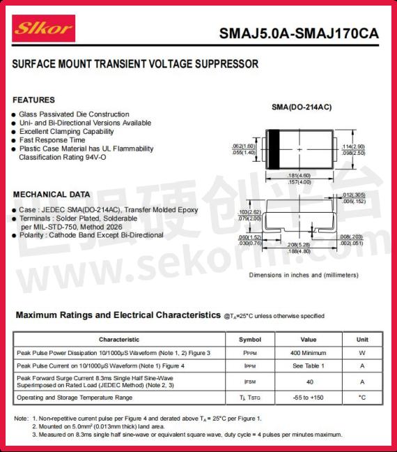 Transient Voltage Suppression Diode SMAJ24CA: The