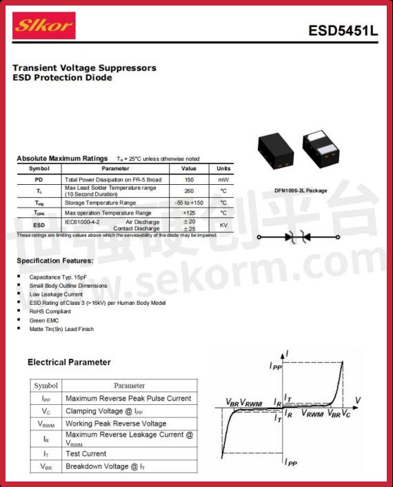 Transient Suppression Diode ESD5451L: Bidirectional Circuit Protection for Safety