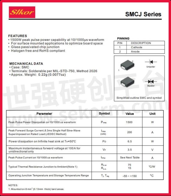 Slkor Transient Voltage Suppression (TVS) Diode SM