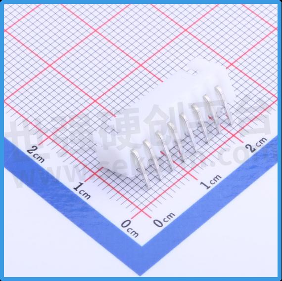 金航标XH连接器KH-XH-8A-W，采用弯插式设计，插针结构为1x8P，间距为2.5mm