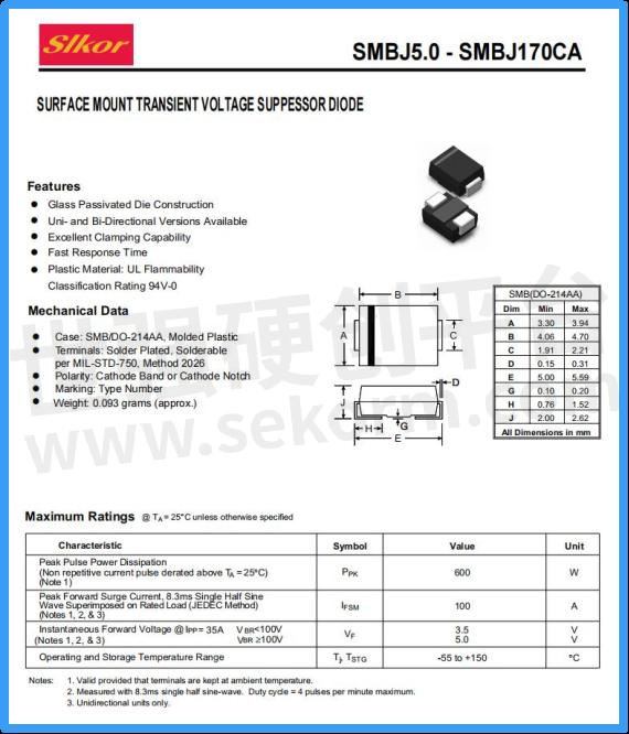 Transient Voltage Suppression Diode SMBJ28A: Prote