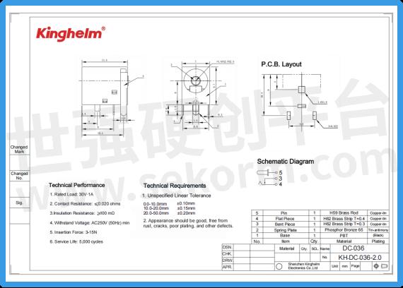 Kinghelm DC Power Jack KH-DC-036-2.0: Ultra-Lightw